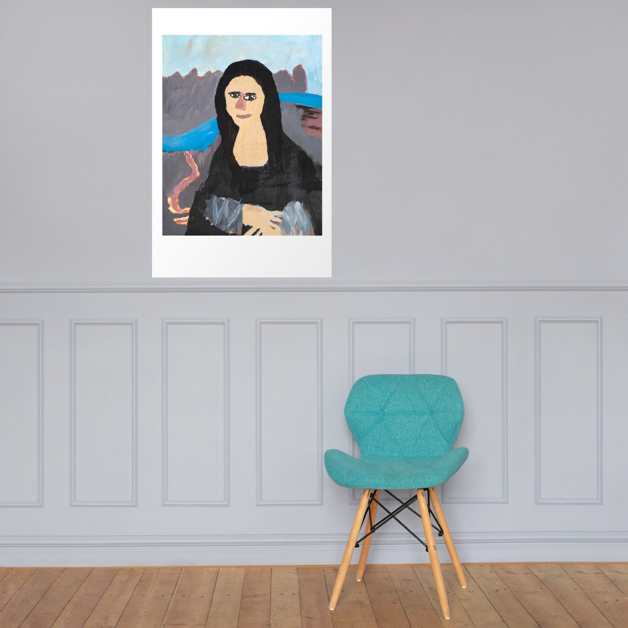 Mona Lisa Painting Recreation Poster by Momo Fuku. - Etsy