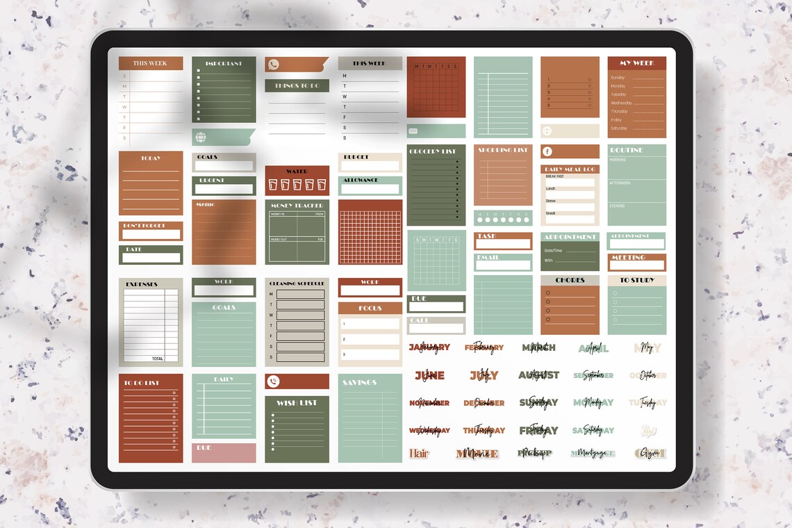 Colorful Digital Stickers, Goodnotes Stickers, Digital Planner Stickers ...