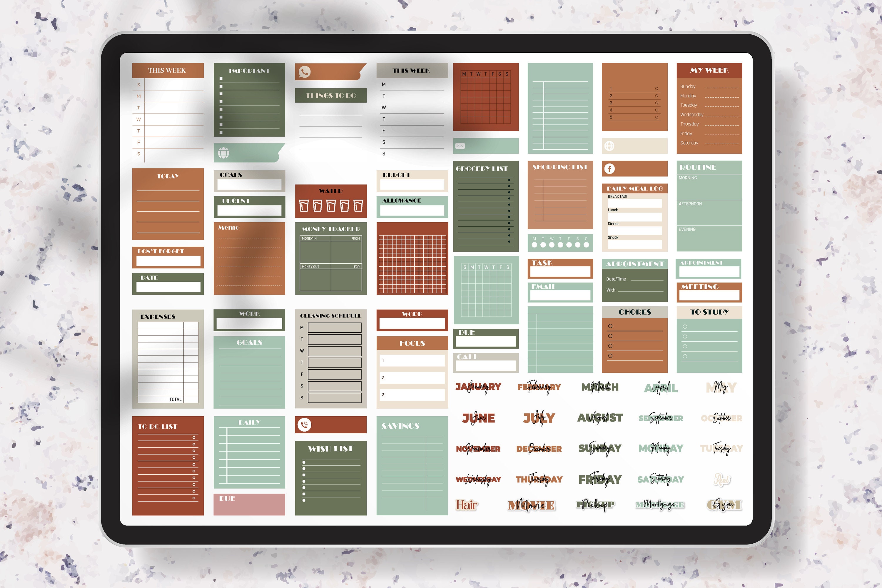 Colorful Digital Stickers, Goodnotes Stickers, Digital Planner Stickers ...