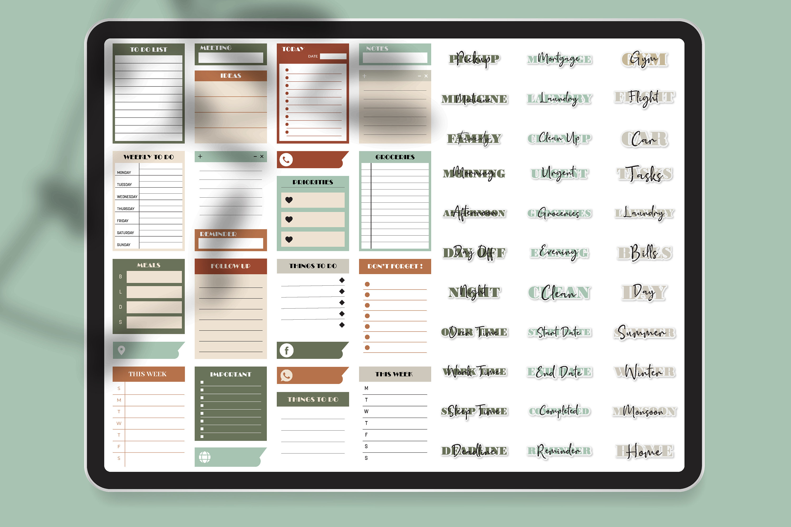 Colorful Digital Stickers, Goodnotes Stickers, Digital Planner Stickers ...