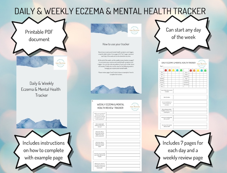 Daily and Weekly Eczema and Mental Health Tracker - Printable PDF - Etsy