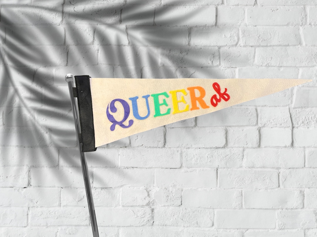 Gay Pennant Flag - QUEER Af | Pride Flag | LGTBQI+ - Etsy