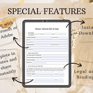 Car Bill of Sale As-is Template | Instant Digital Download and Print ...