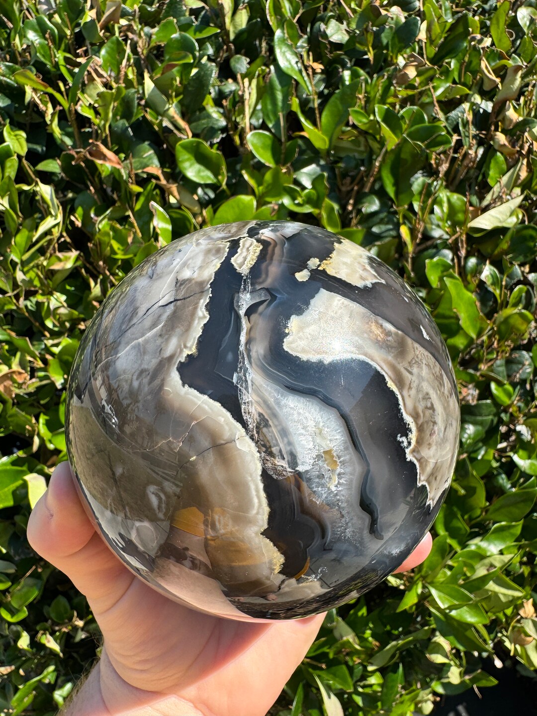 MEZMERIZING 4.7” Volcano Agate Sphere 5.14lbs AMAZING UV! - Etsy