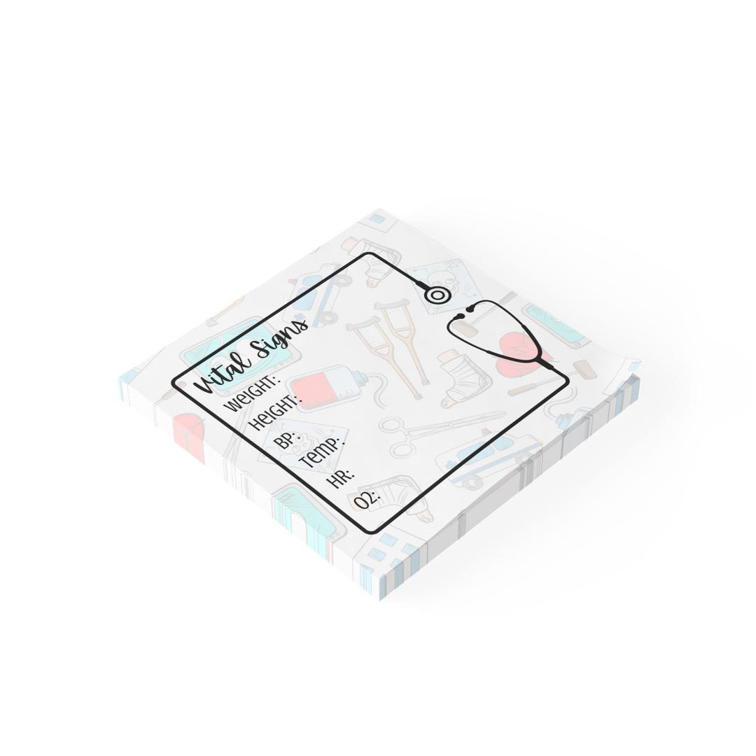 Medical Themed Post-it® Note Pads for Health Professionals, Vital Signs ...