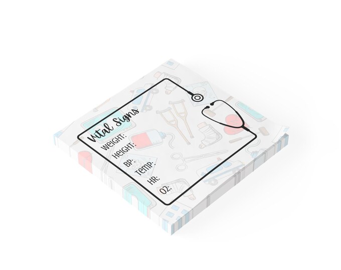 Cute Checkered Vital Signs Notepad | Healthcare Worker Notepad | Vitals ...