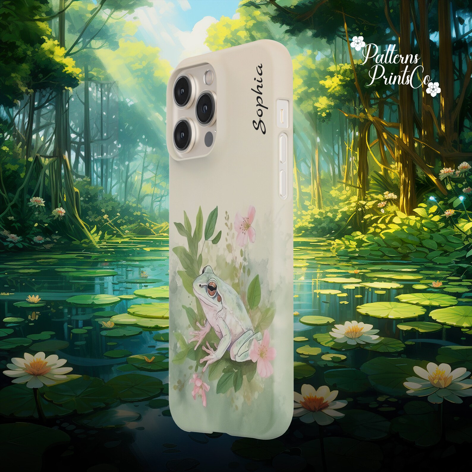 Personalized Name Cottagecore Frog Phone Case Cute Woodland Aesthetic ...