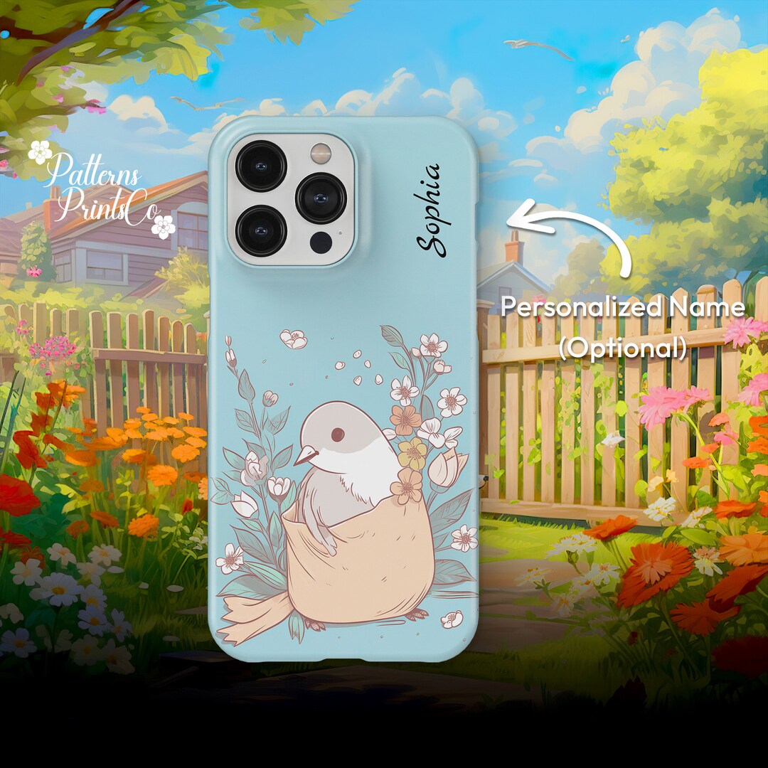 Personalized Name Pigeon Bird Phone Case Cute Animal Flowers Pigeon Art ...