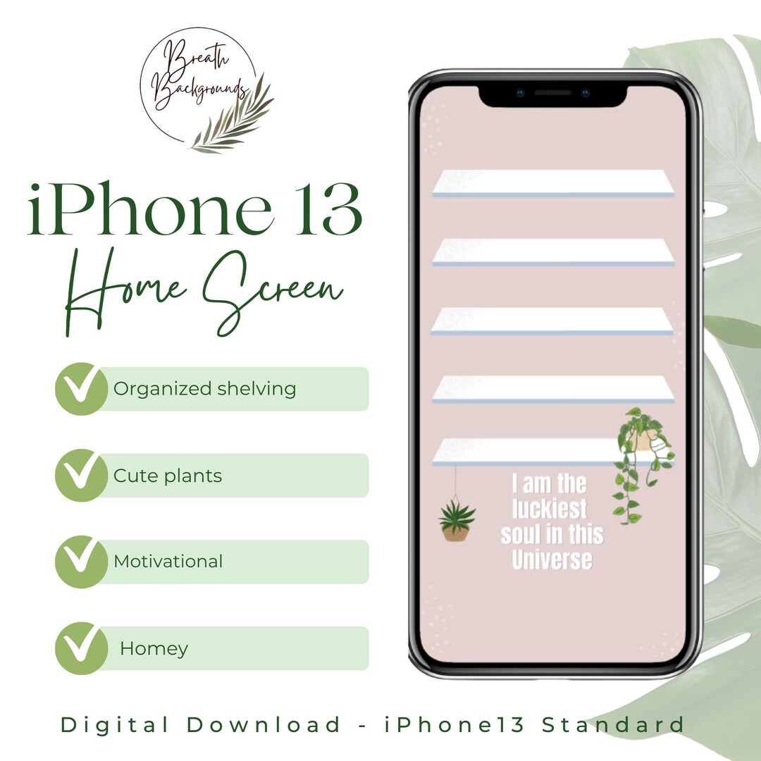Homey Home Screen iPhone 13 Home Screen Shelf Home Screen Organized ...