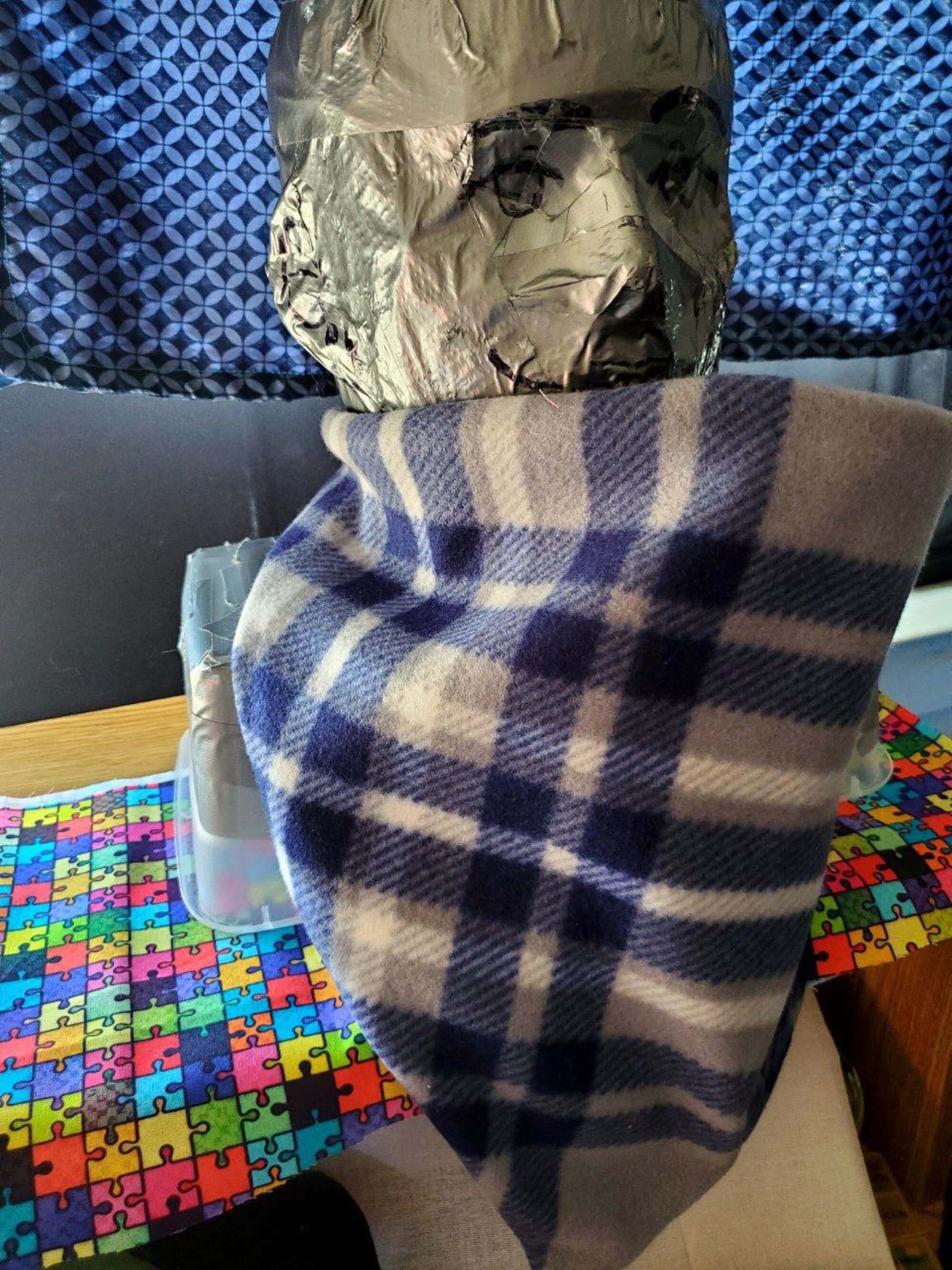Fursuit Bandana WITH POCKET Blue Plaid - Etsy