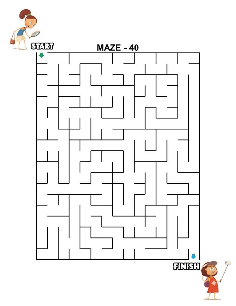 40 Printable Intermediate Mazes for Children. - Etsy