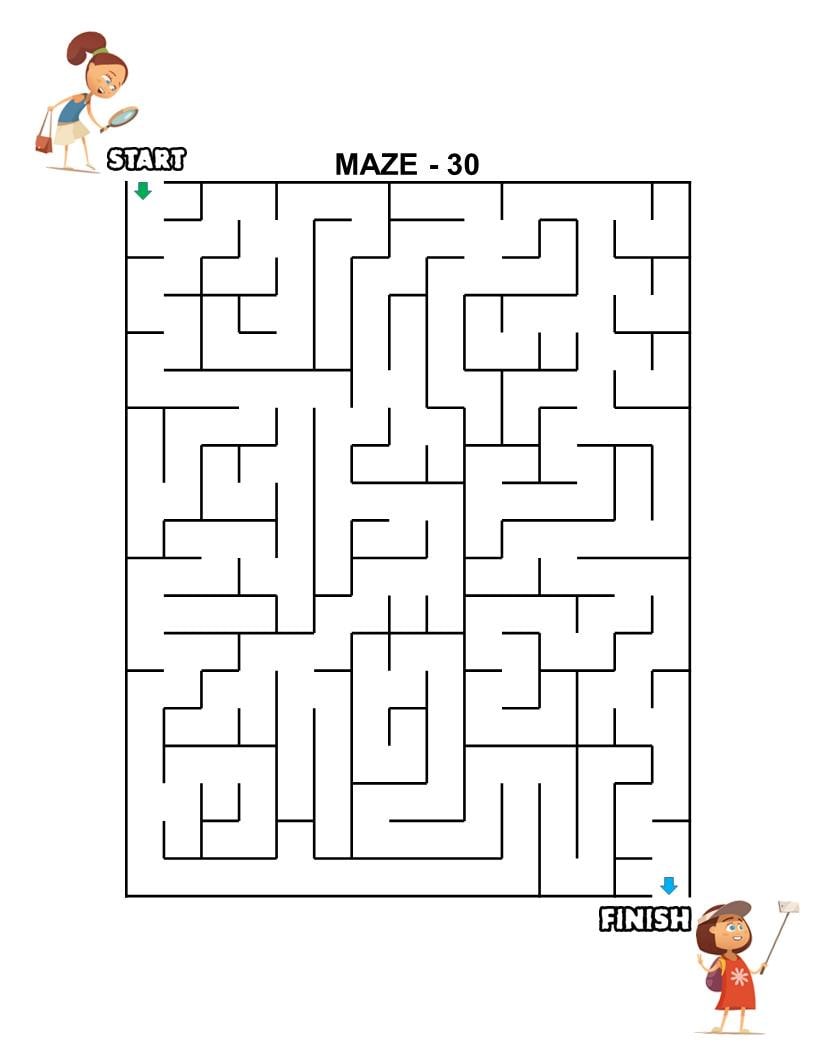 40 Printable Intermediate Mazes for Children. - Etsy