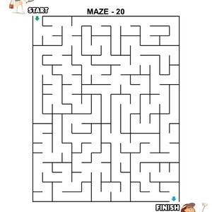40 Printable Intermediate Mazes for Children. - Etsy