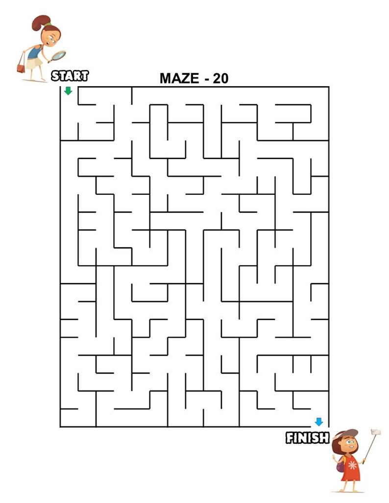 40 Printable Intermediate Mazes for Children. - Etsy