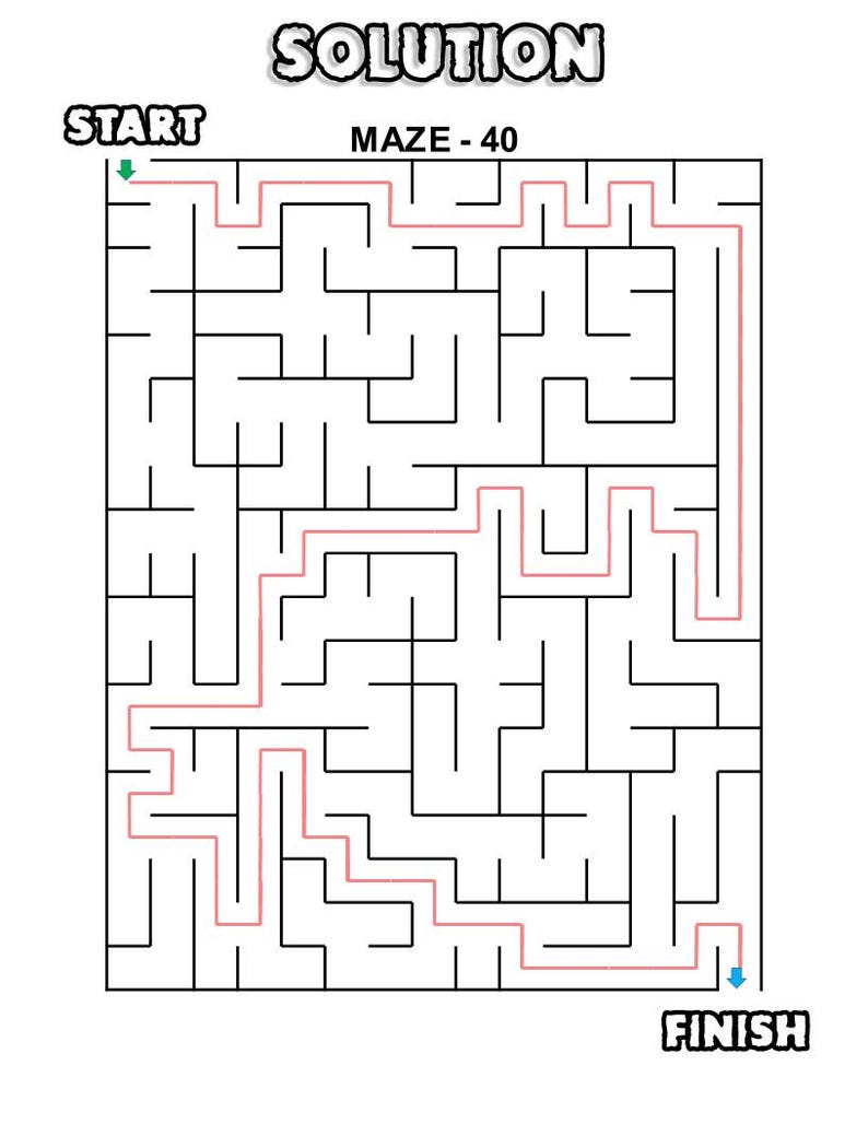 40 Printable Intermediate Mazes for Children. - Etsy