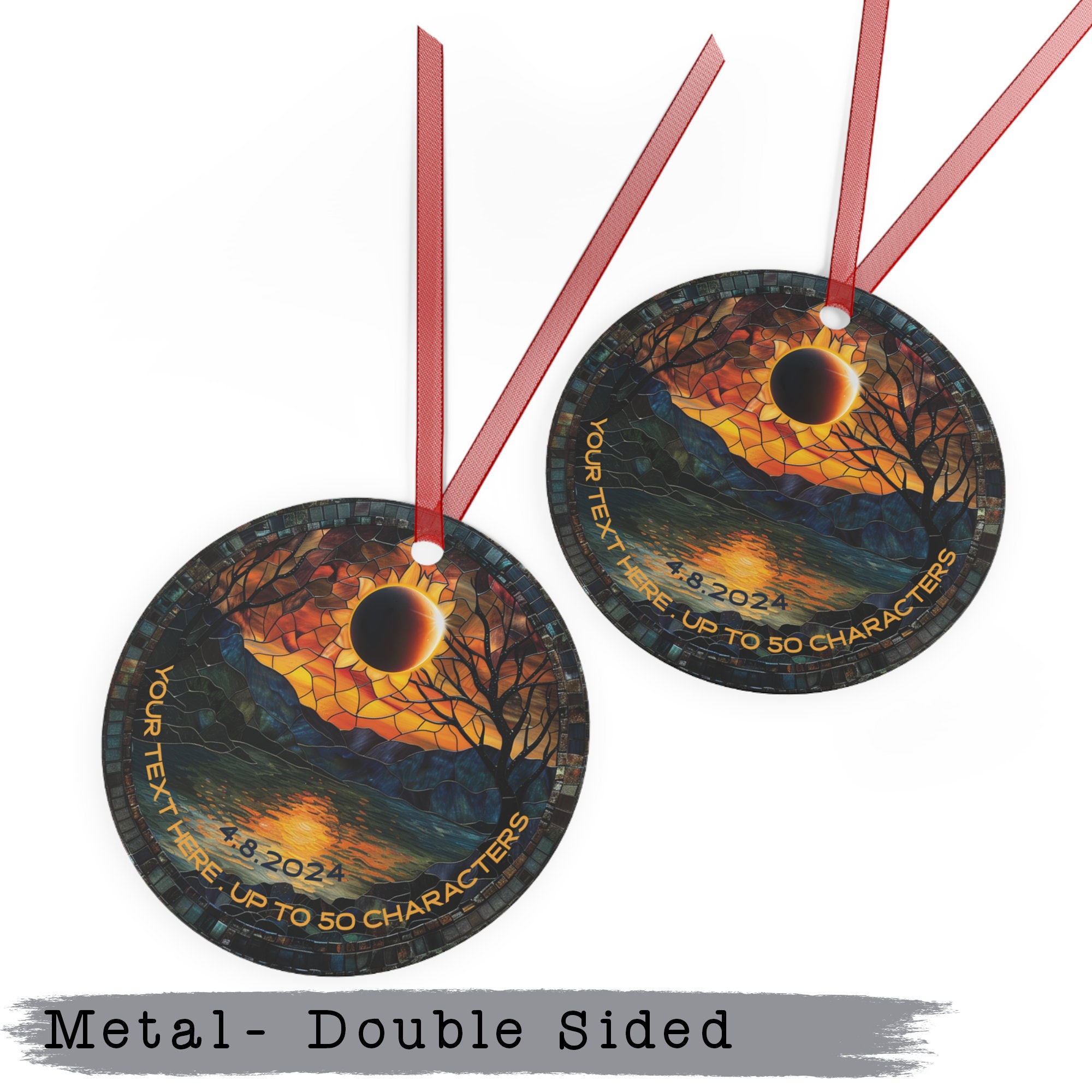 Solar Eclipse Mountain Lake Custom Ornament - Glass, Metal, Ceramic ...