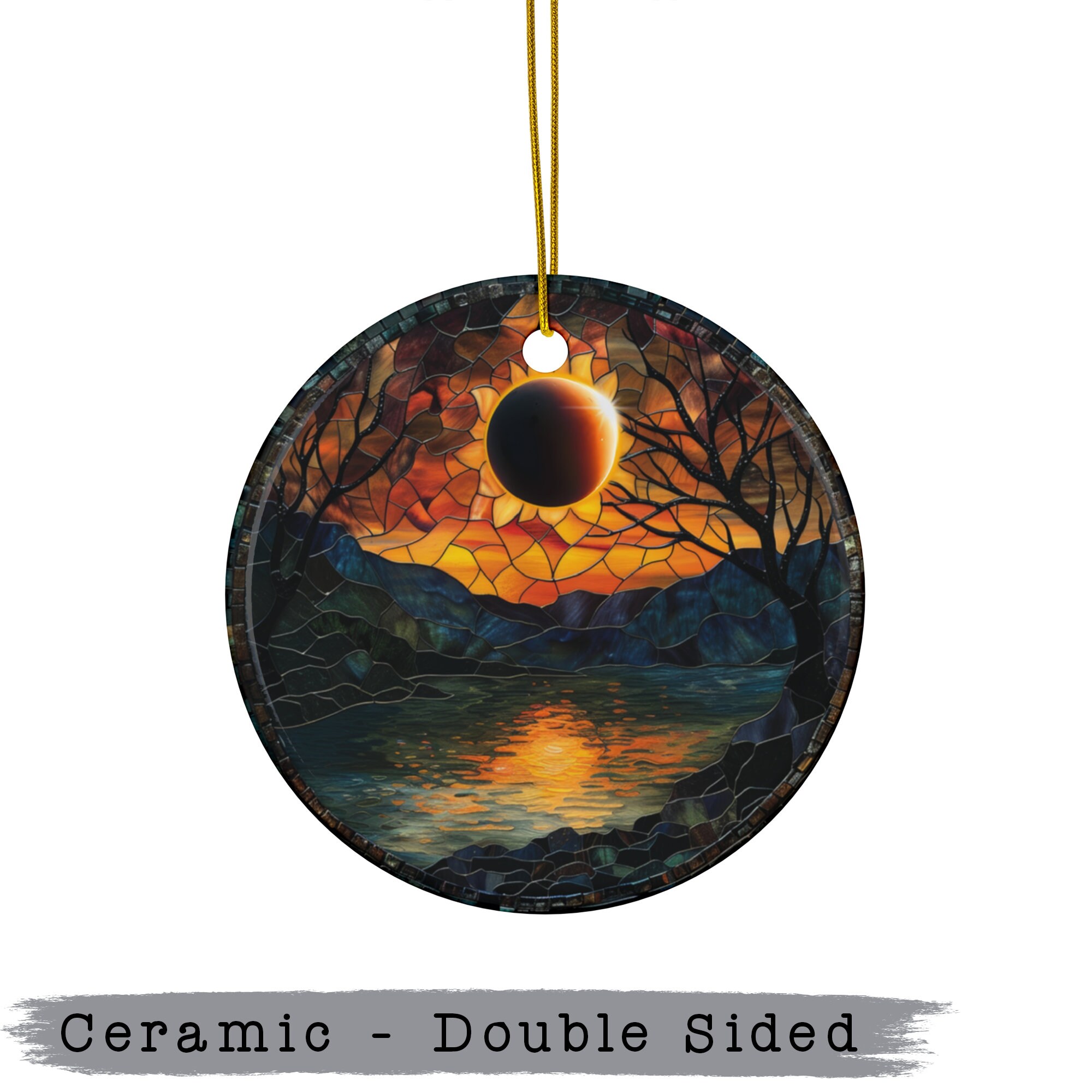 2024 Solar Eclipse Ceramic Ornament Gift Total Eclipse Glass Memento ...