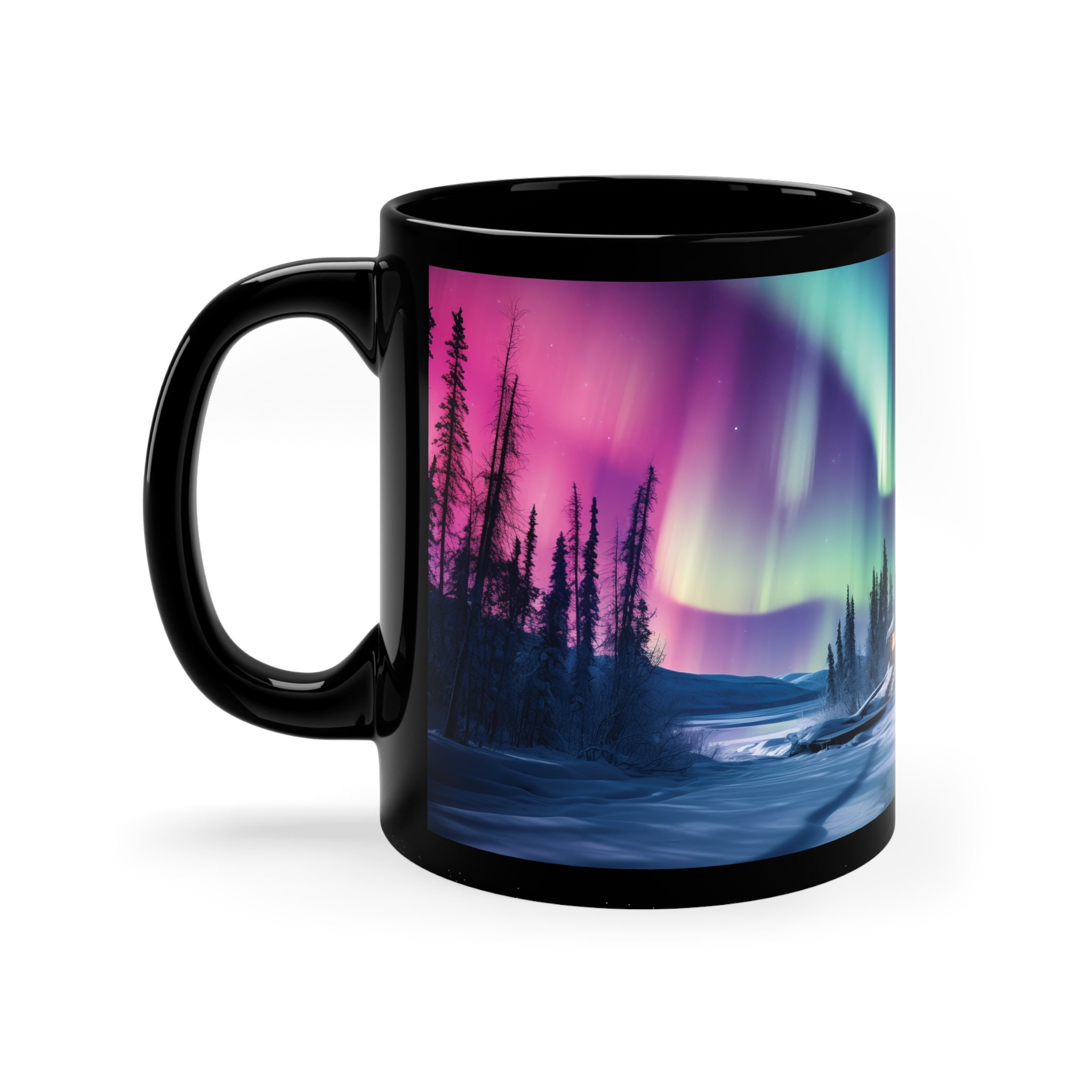 Northern Lights With Cabin Mug Aurora Borealis Mug Alaska Iceland Gift ...