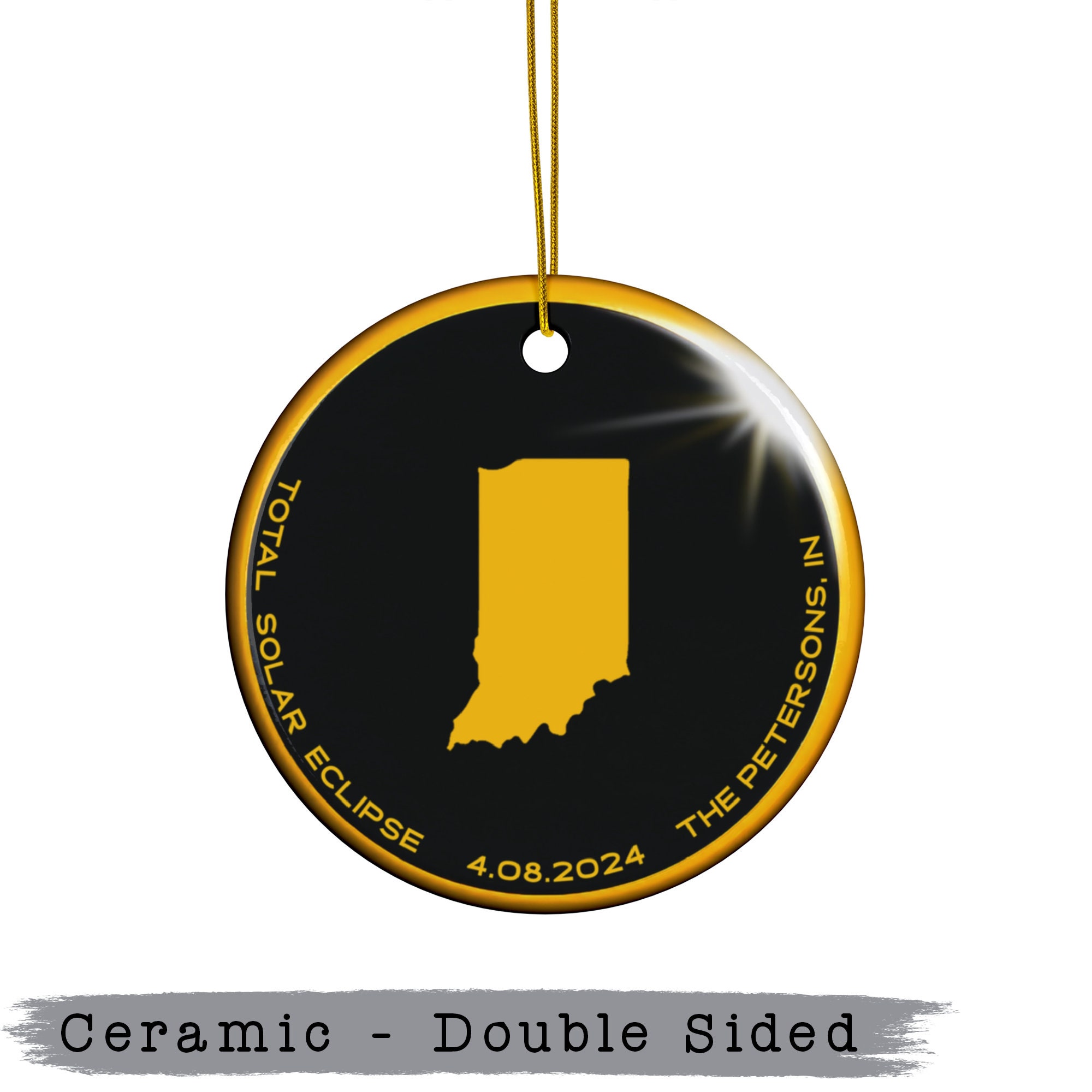 Indiana Personalized Totality Solar Eclipse 2024 Ornament sold by ...