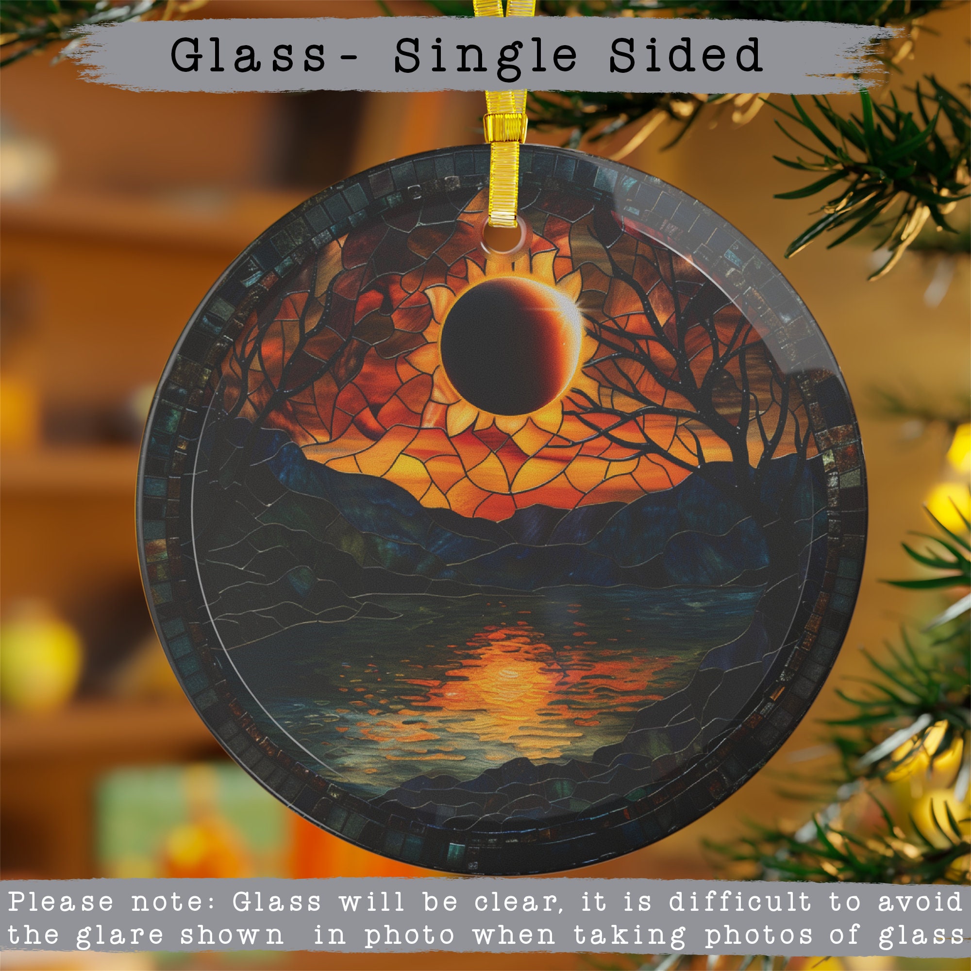 2024 Solar Eclipse Ceramic Ornament Gift Total Eclipse Glass Memento ...