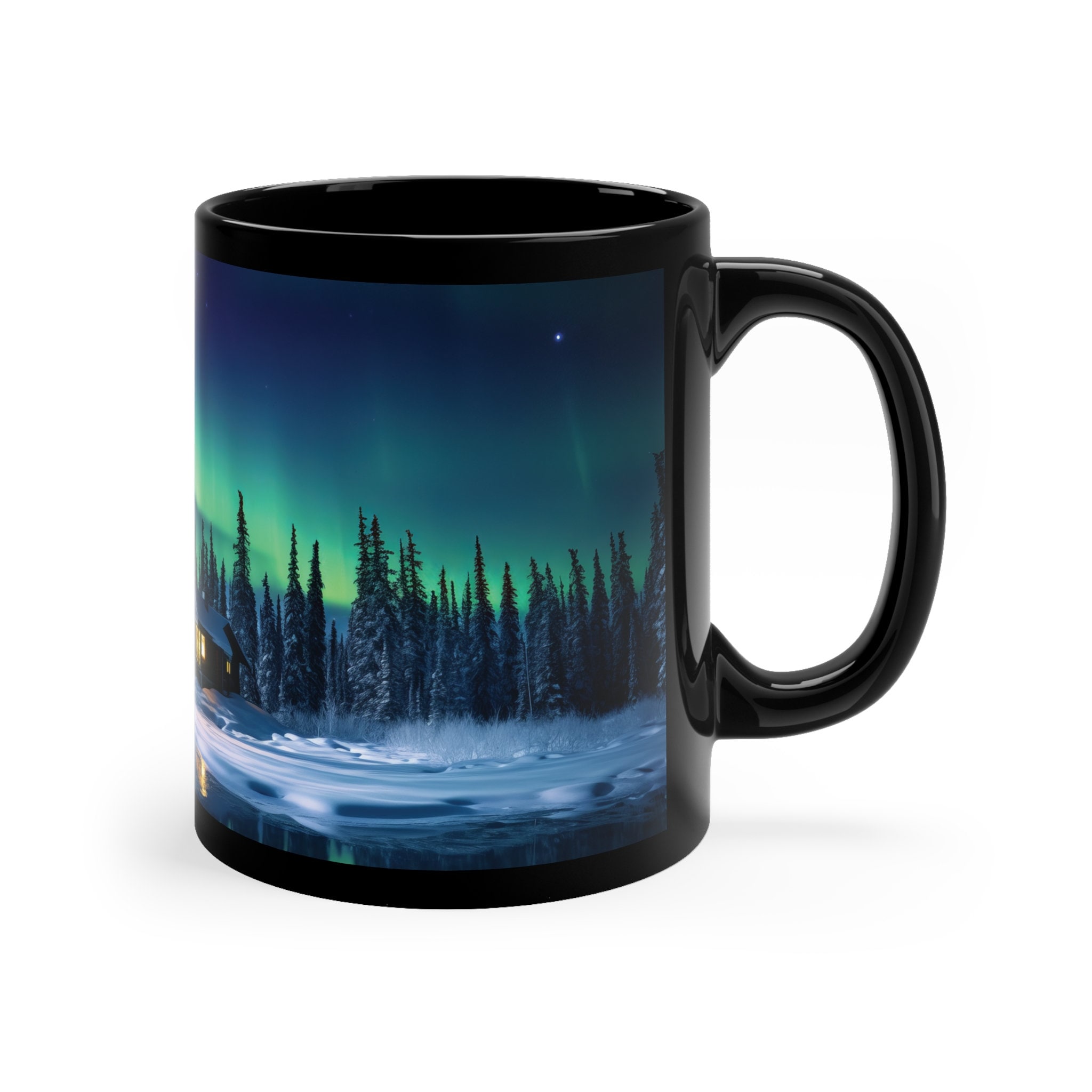 Northern Lights With Cabin Mug| Aurora Borealis Mug| Alaska Iceland ...