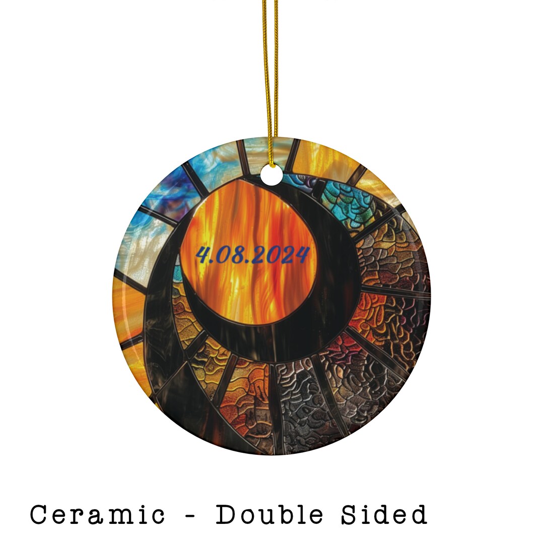 Solar Eclipse 2024 Glass Ornament Gift | Total Eclipse Ceramic Memento ...