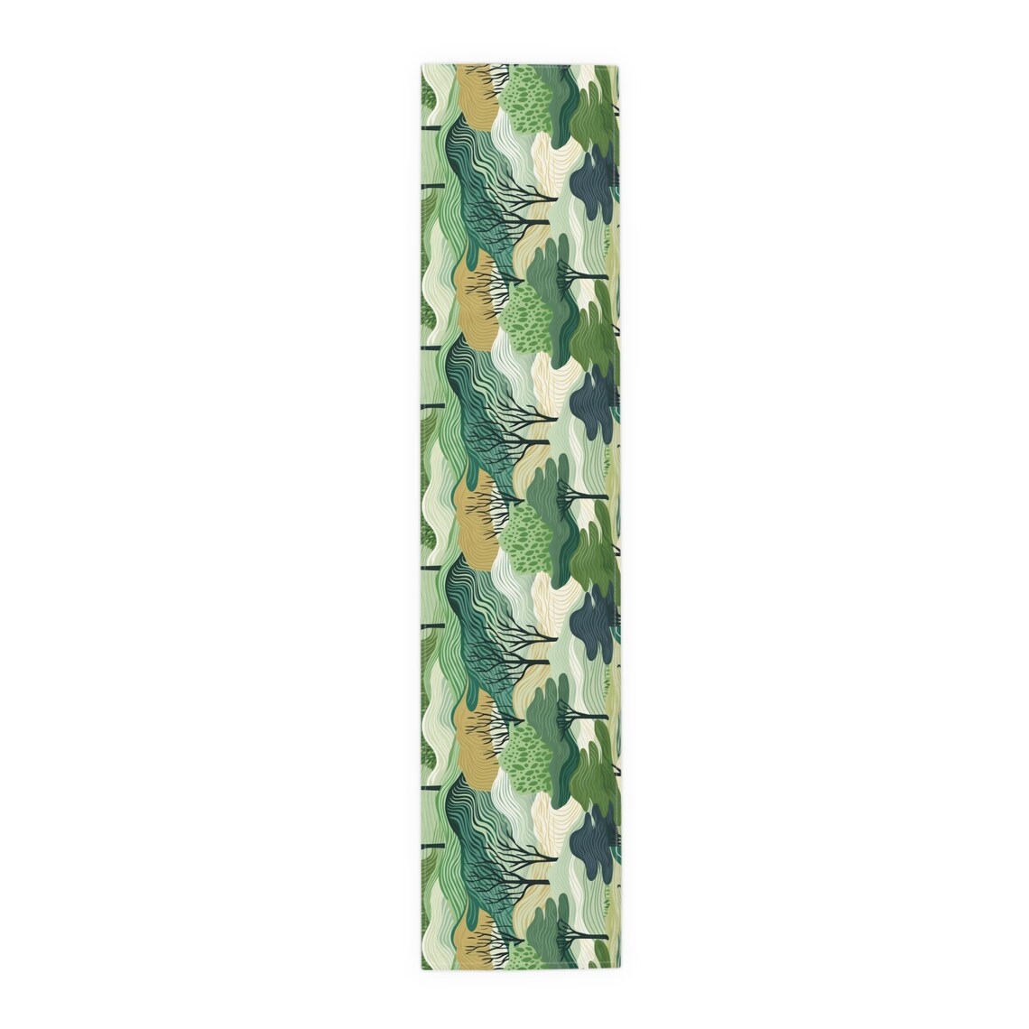 Abstract Trees Table Runner | Watercolor Forest Table Linen Decor ...