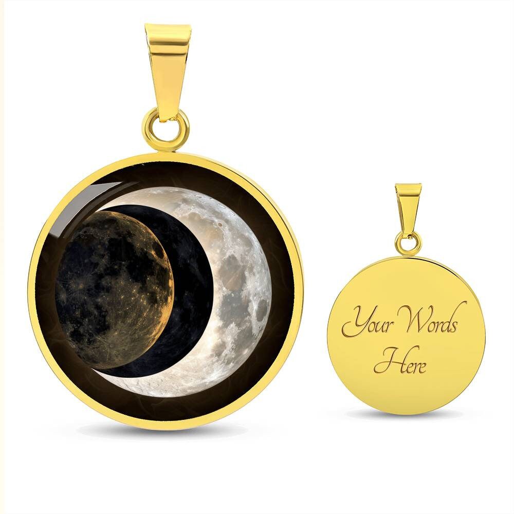 Personalized Total Solar Eclipse 2024 Moonphases Pendant Custom Lunar ...