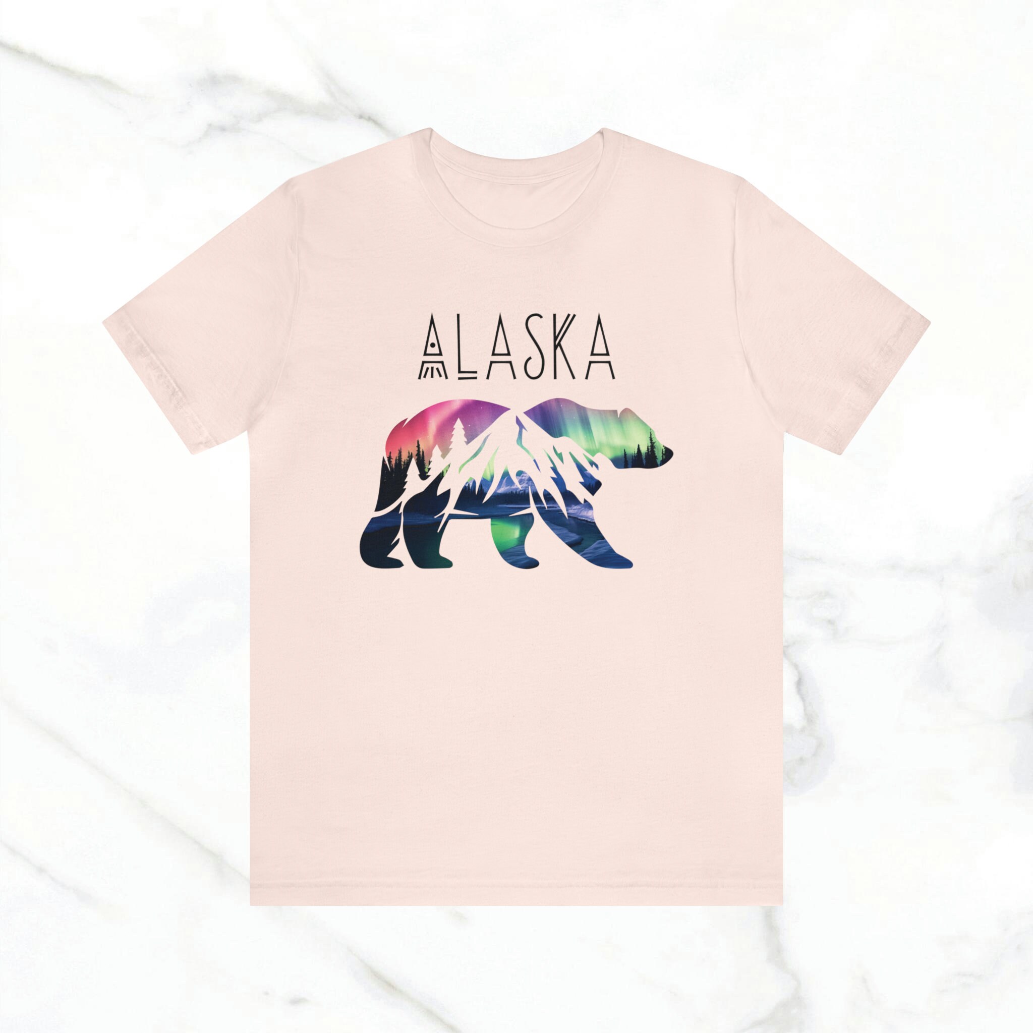Alaska Bear Northern Lights T-shirt Alaska Lovers Travel Tee Alaska Vacation Shirt Alaska Aurora ...