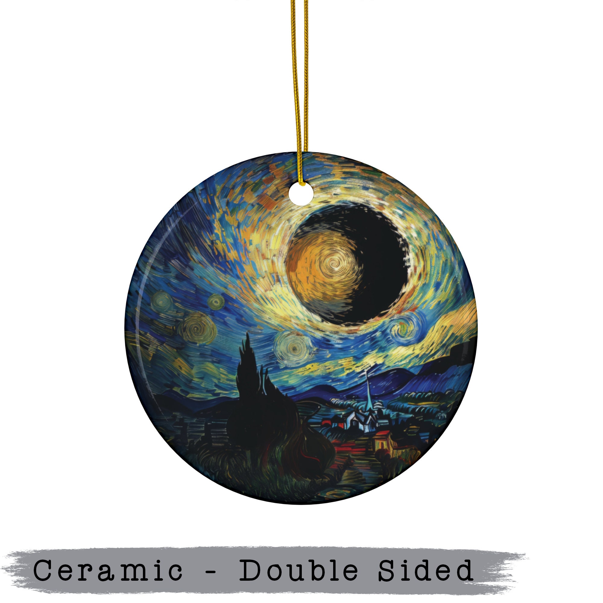 Abstract 2024 Solar Eclipse Glass Ornament | Total Eclipse Ceramic ...