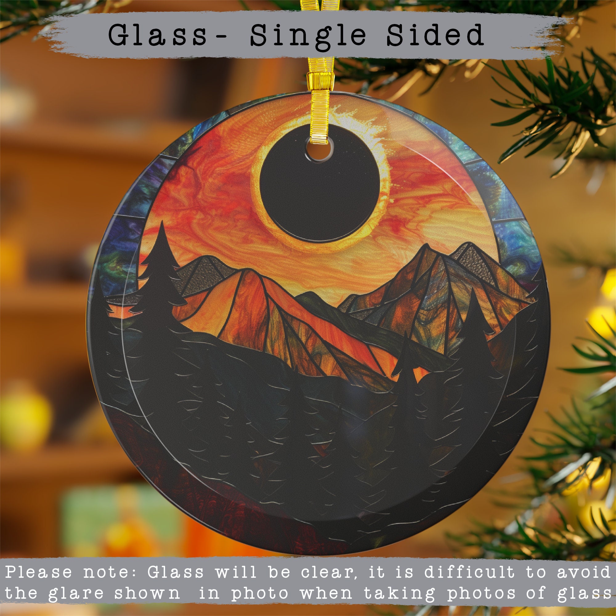 Solar Eclipse Ornament Glass, Metal, Ceramic Gift Total Eclipse Ceramic ...