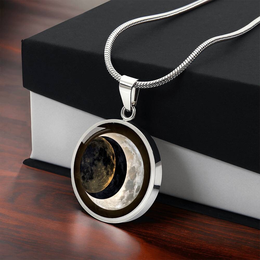 Personalized Total Solar Eclipse 2024 Moonphases Pendant Custom Lunar ...