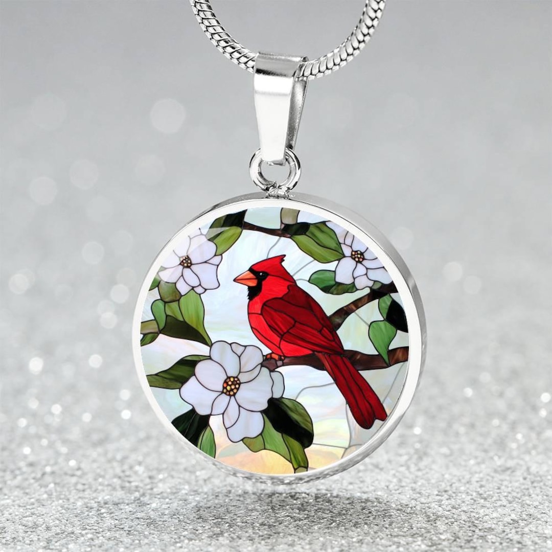 Engraved Red Cardinal Necklace | Red Cardinal Jewelry Personalized ...