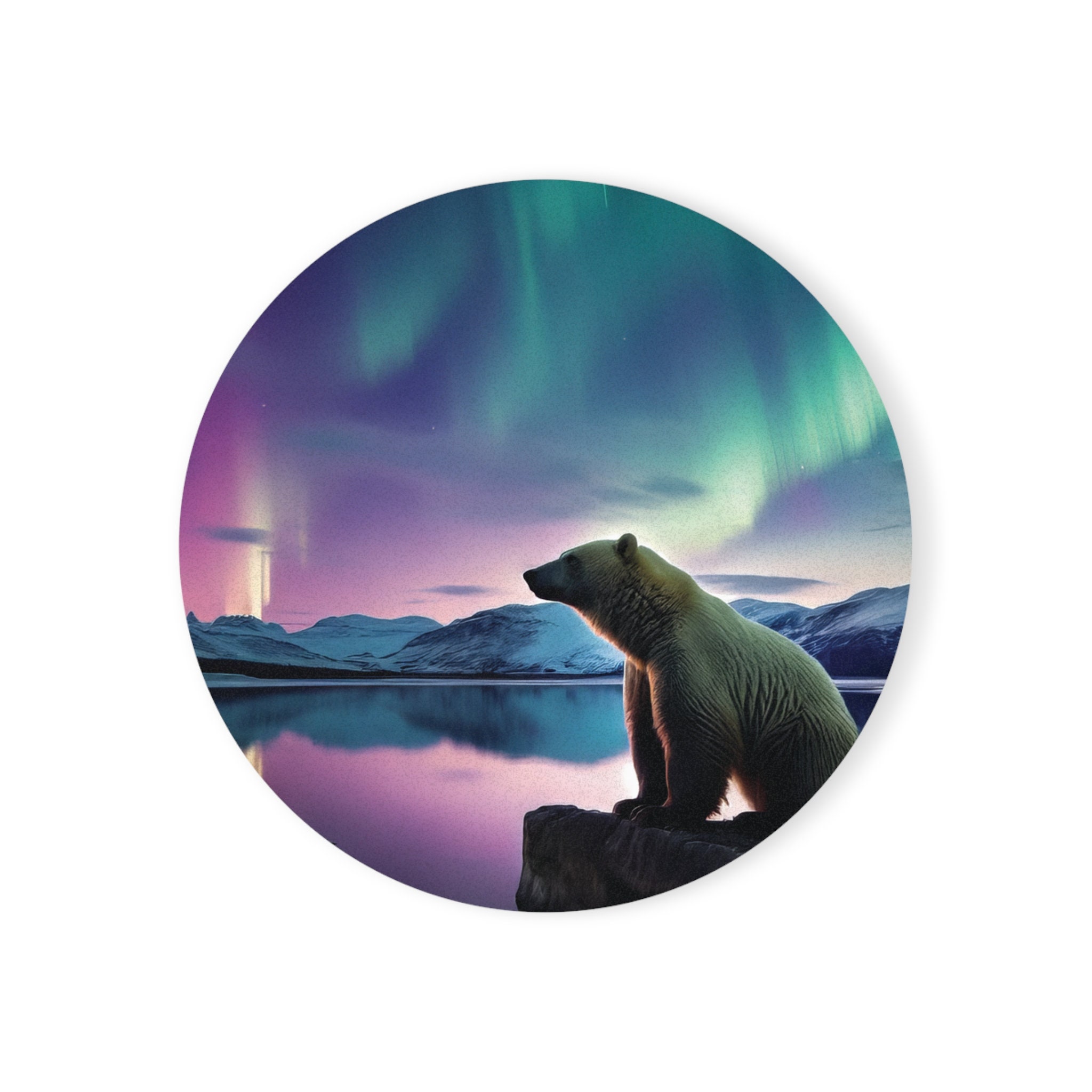 Northern Lights Bear Cork Back Coaster| Aurora Borealis Drinks Coaster ...