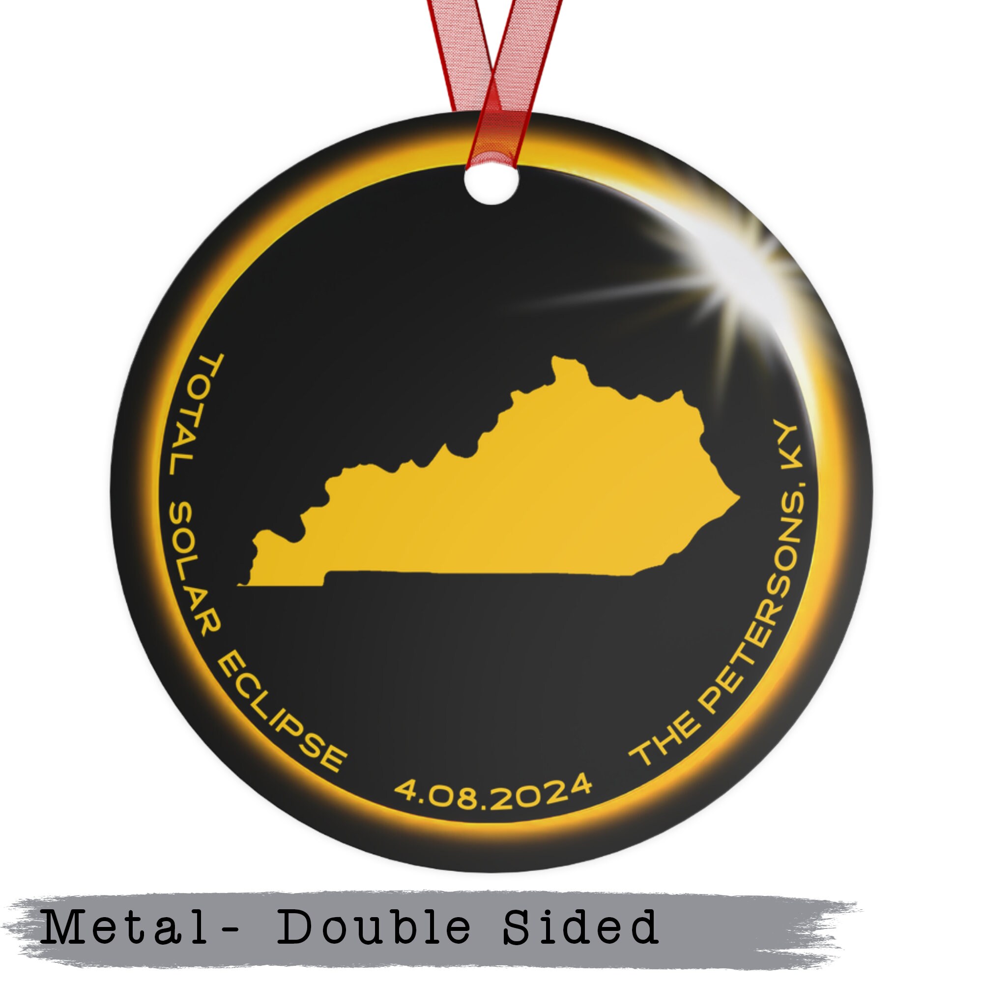 Kentucky Solar Eclipse Personalized Totality 2024 Ornament Glass, Metal ...