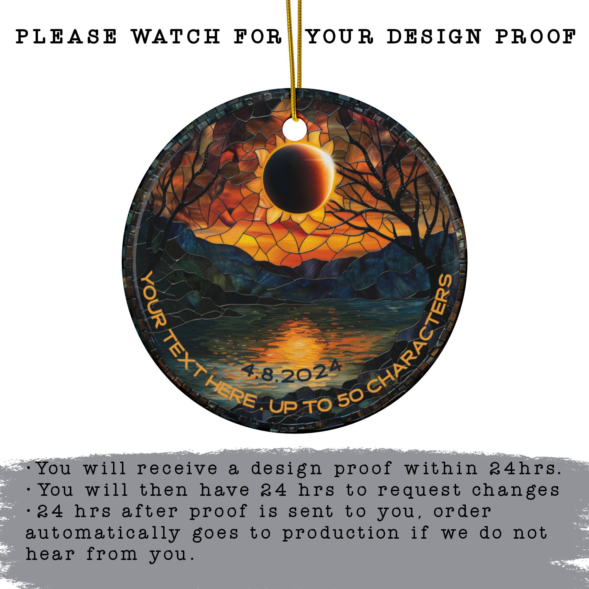 Solar Eclipse Mountain Lake Custom Ornament - Glass, Metal, Ceramic ...