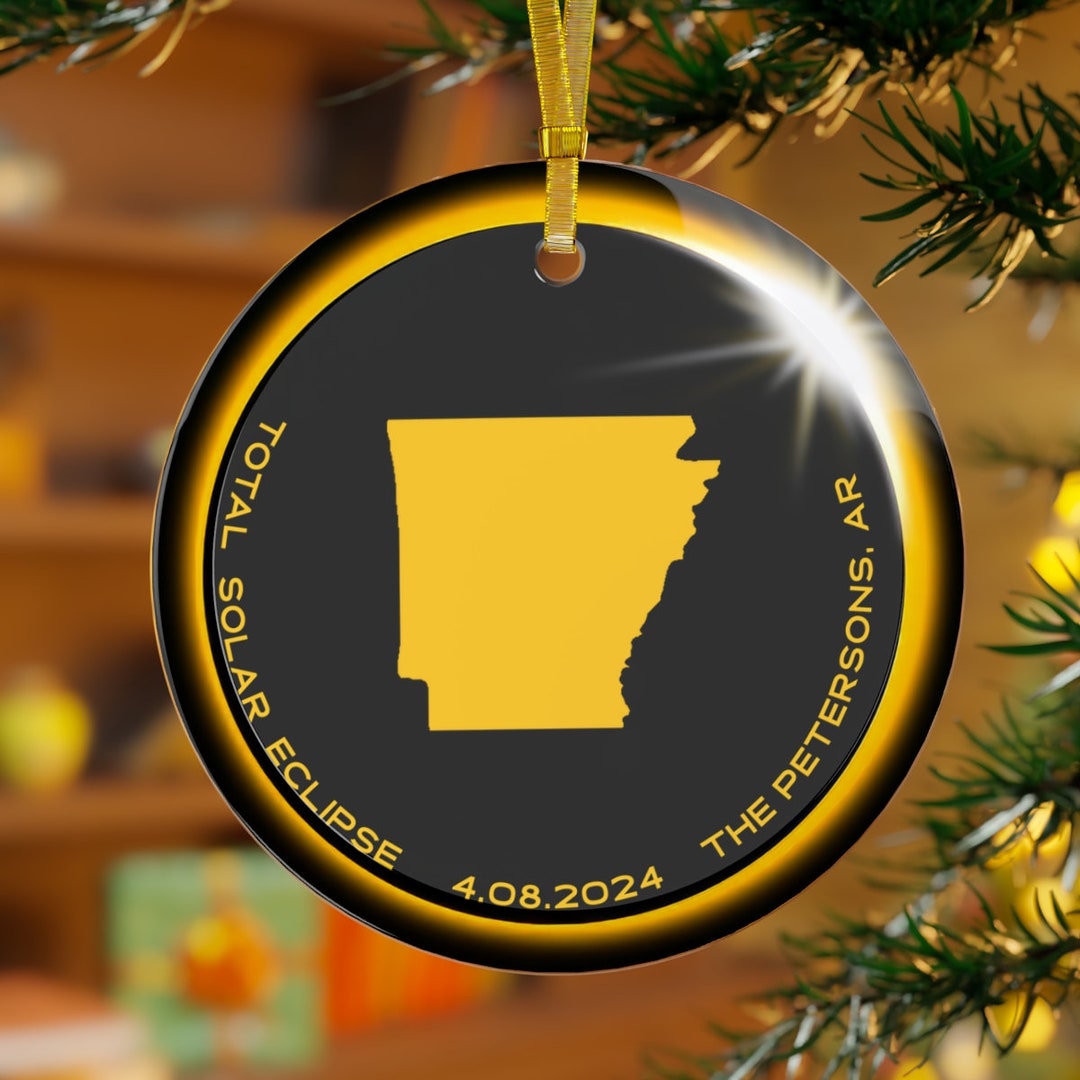 Personalized Arkansas Totality Solar Eclipse 2024 Ornament Glass, Metal ...