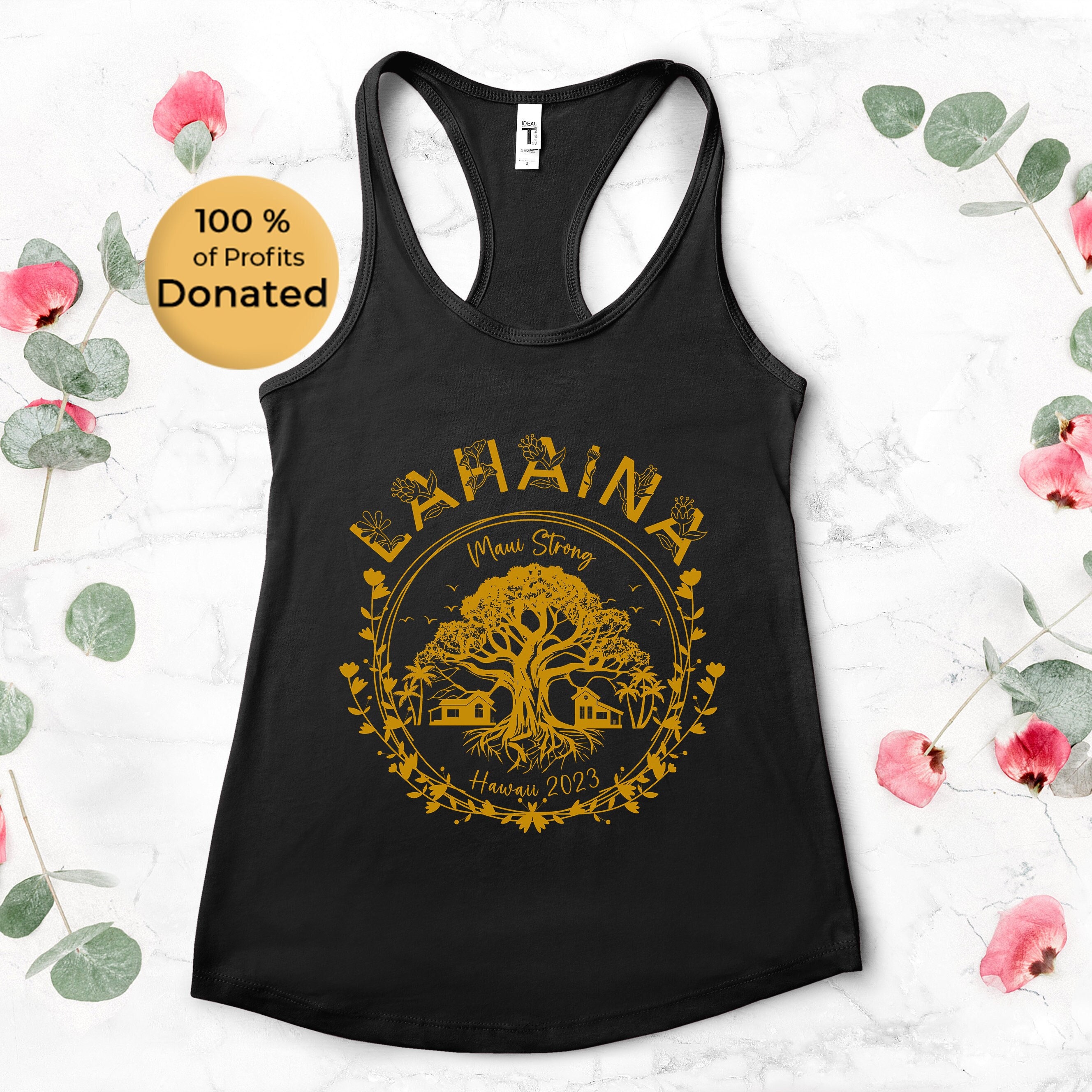 Lahaina Strong Banyan Tree Womens Racerback Tank Maui Strong Donation ...