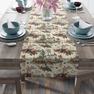 Fall Toile De Jouy Table Runner | Thanksgiving Runner | Autumn Colors ...