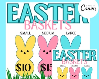 Editable Canva March Easter Basket Flyer Template - Etsy