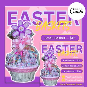 Editable Canva March Easter Basket Flyer Template - Etsy