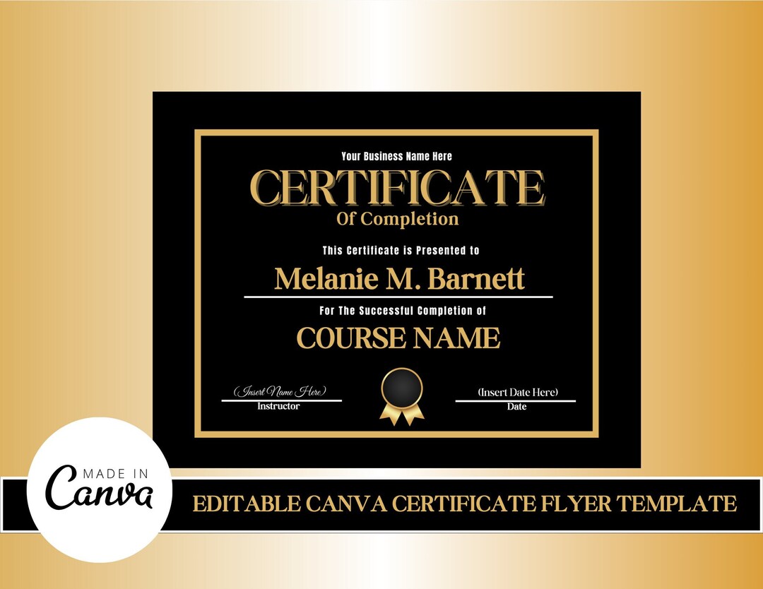 Editable Canva Completion Certificate Flyer Template - Etsy