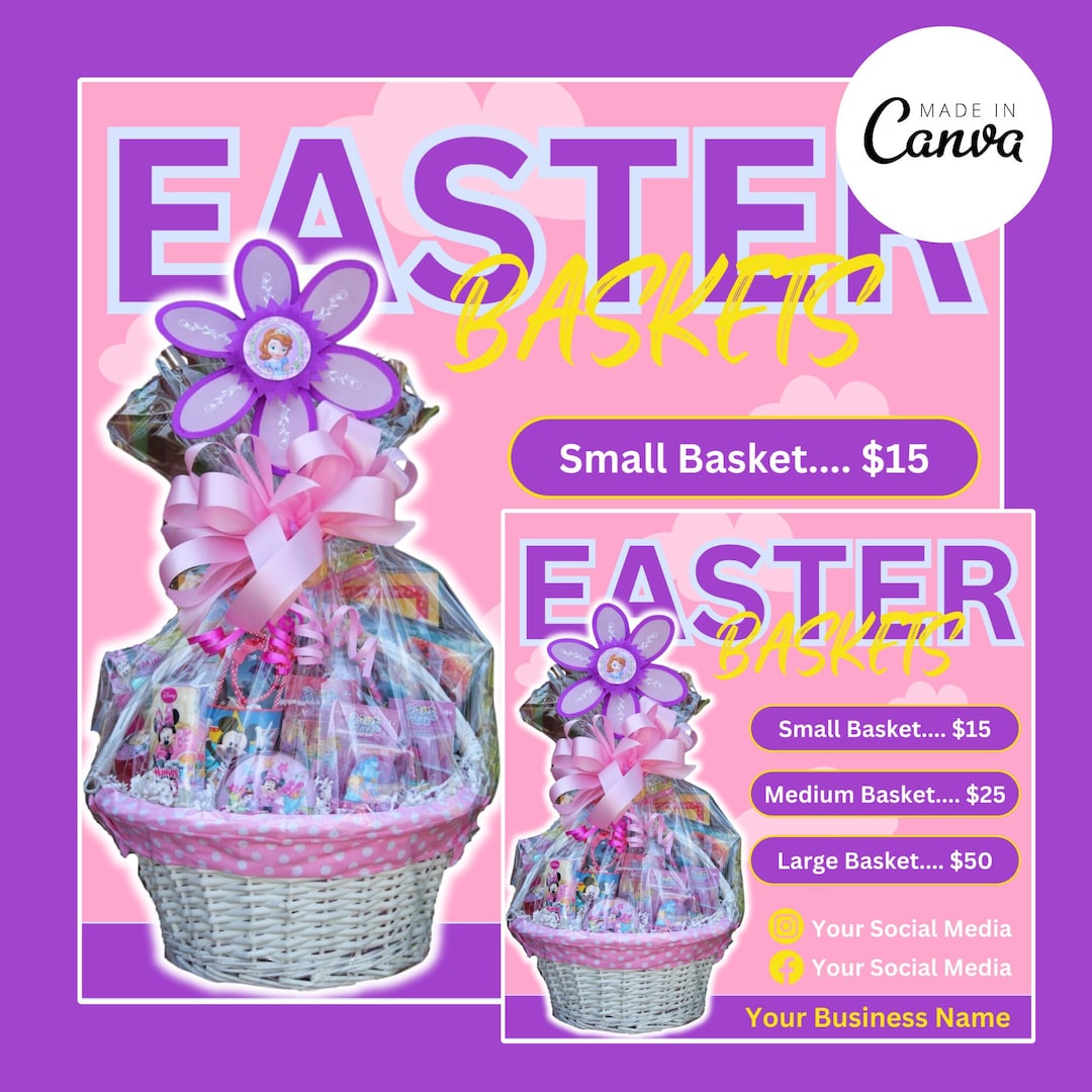 Editable Canva March Easter Basket Flyer Template - Etsy