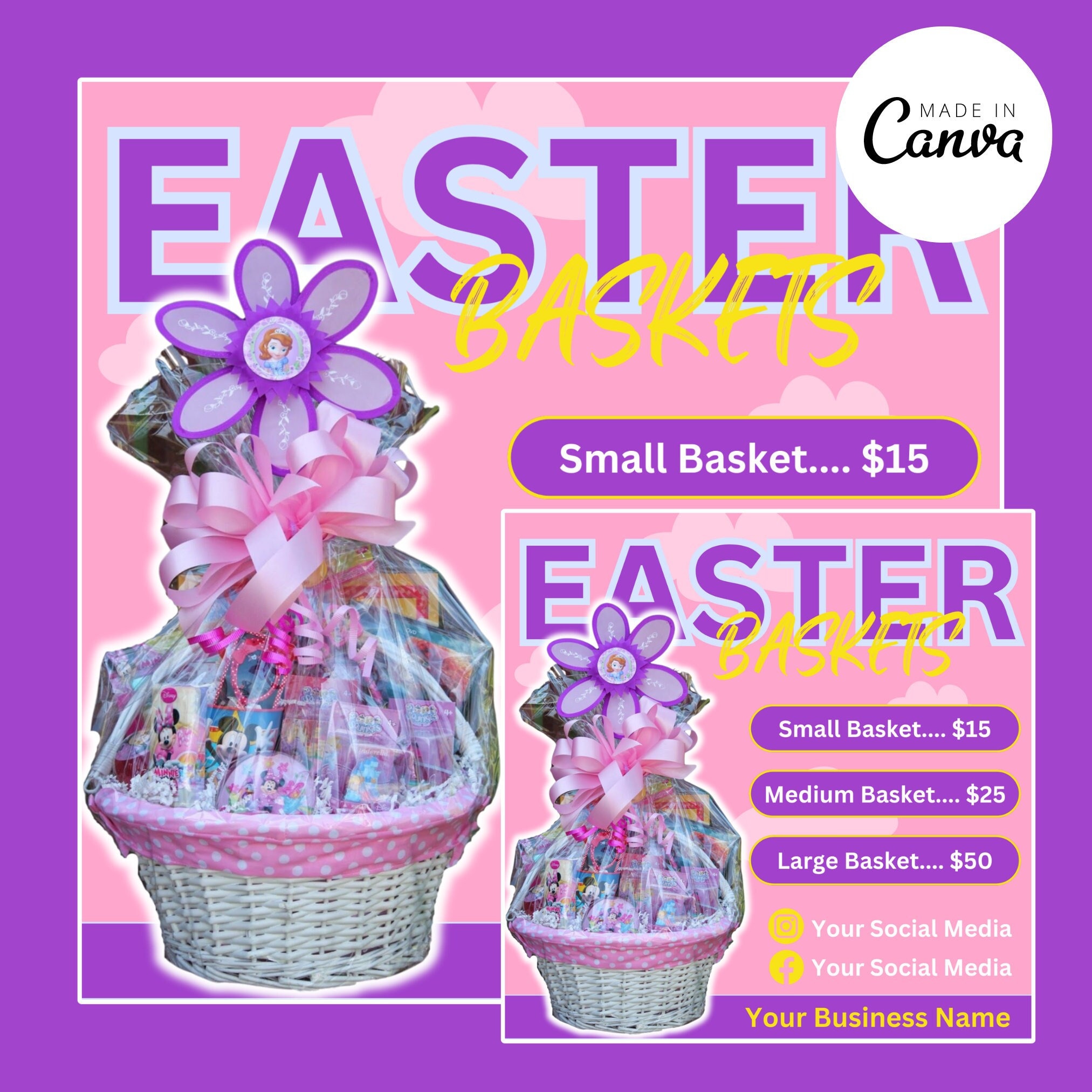 Editable Canva March Easter Basket Flyer Template - Etsy