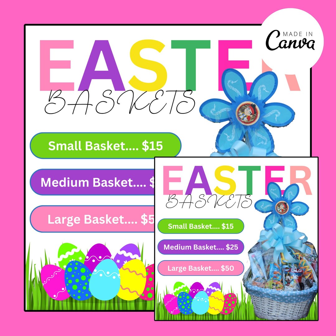 Editable Canva March Colorful Easter Booking Flyer Template - Etsy