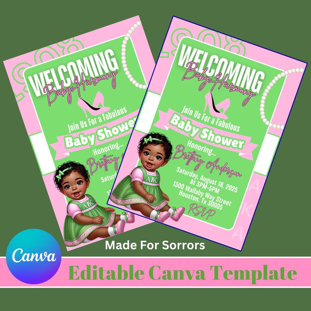 AKA Alpha Baby Shower Flyer Template Invitation - Etsy