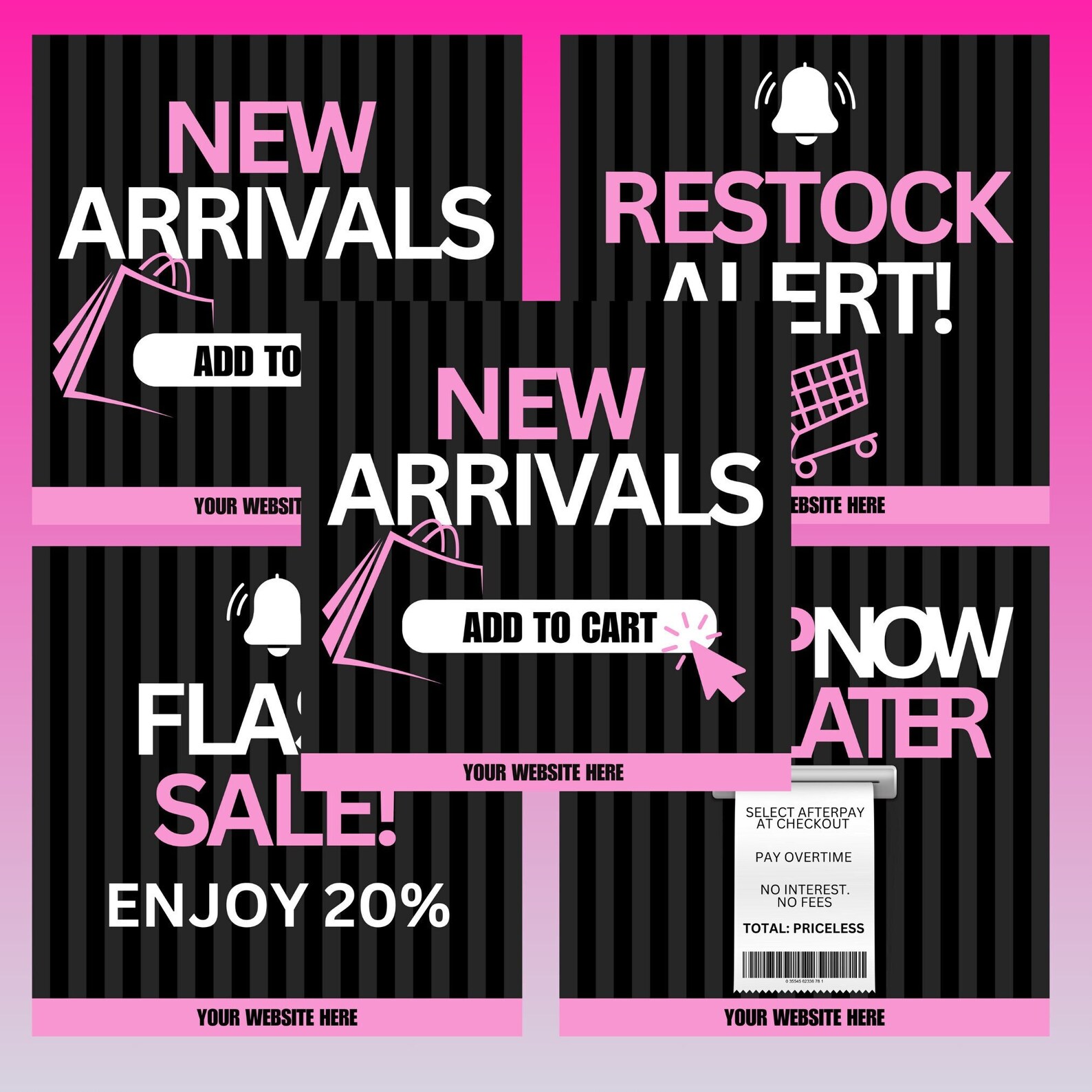 Editable CANVA PRO Pink/white Flyer Templates - Etsy