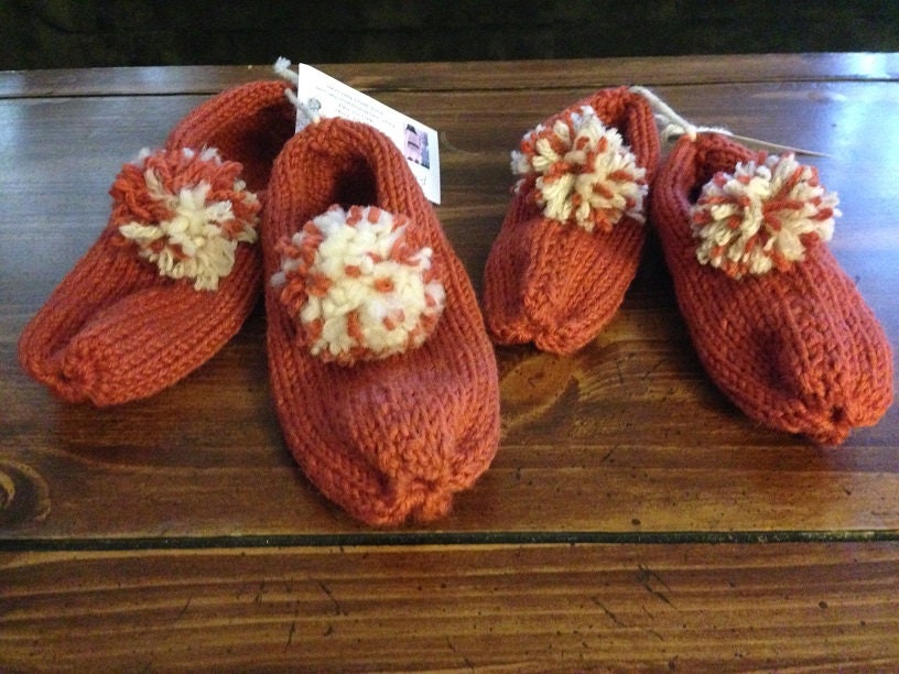 Child Size (8.5" Sole); Shown in Salmon With Off-white and Salmon Pom ...