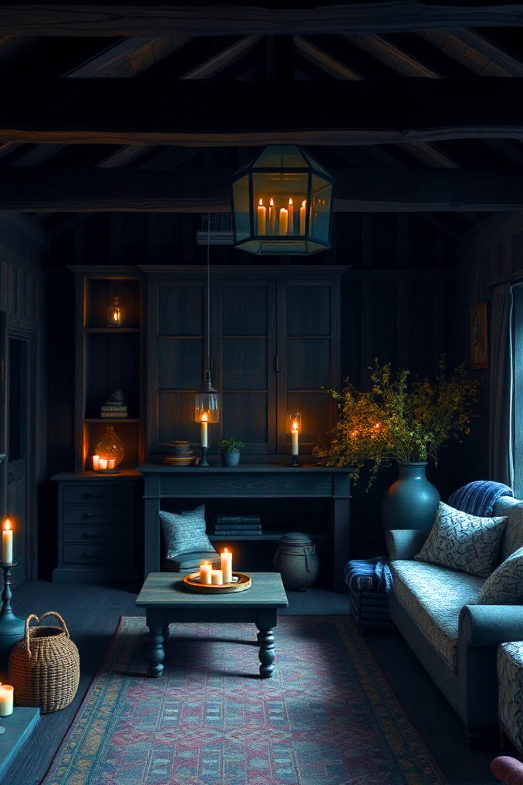 Dark Cottage Decor 24x36 Inch Digital Print Dark Cottage Interior ...