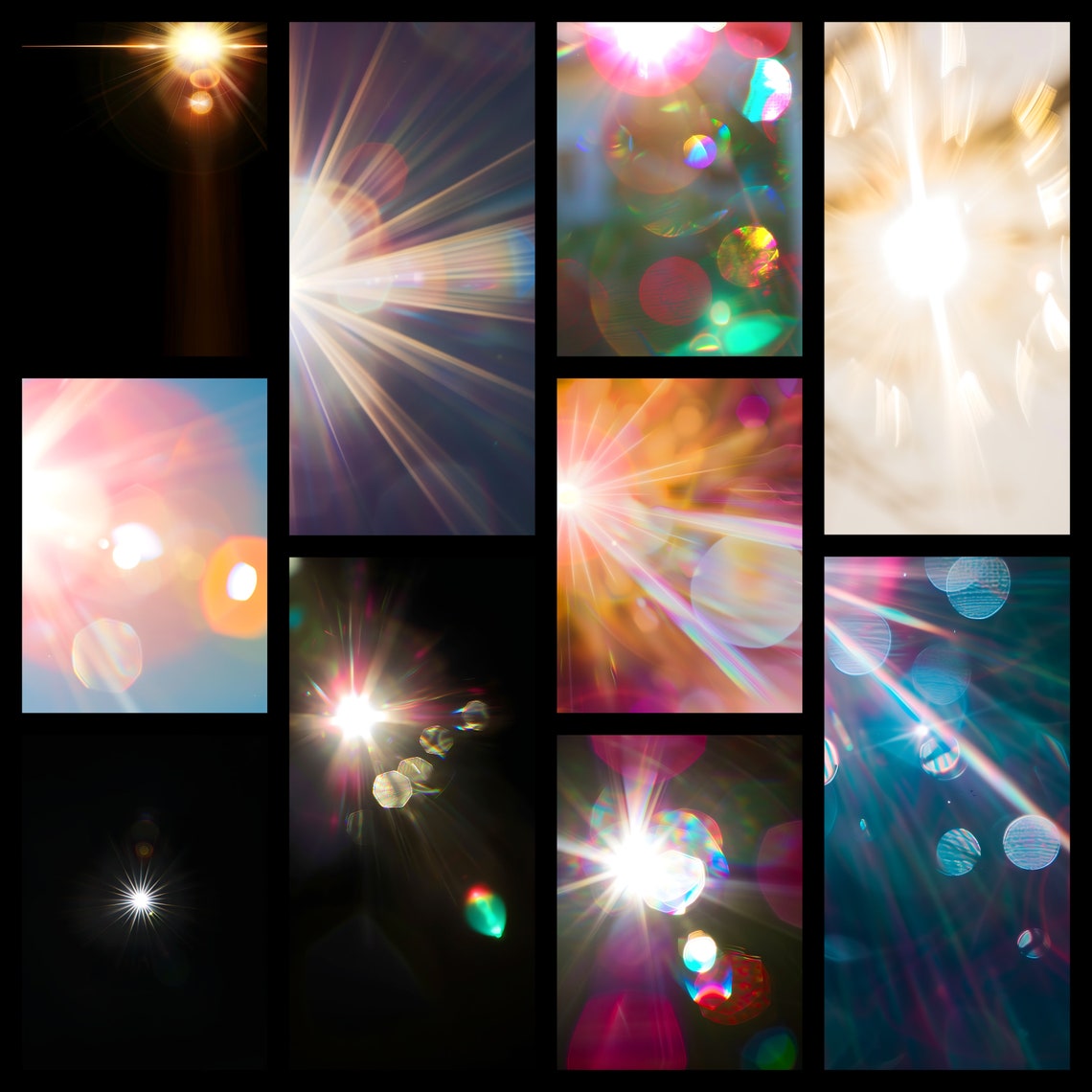Lens Flare Textures | Digital Paper for Backgrounds, Overlays, Photo ...
